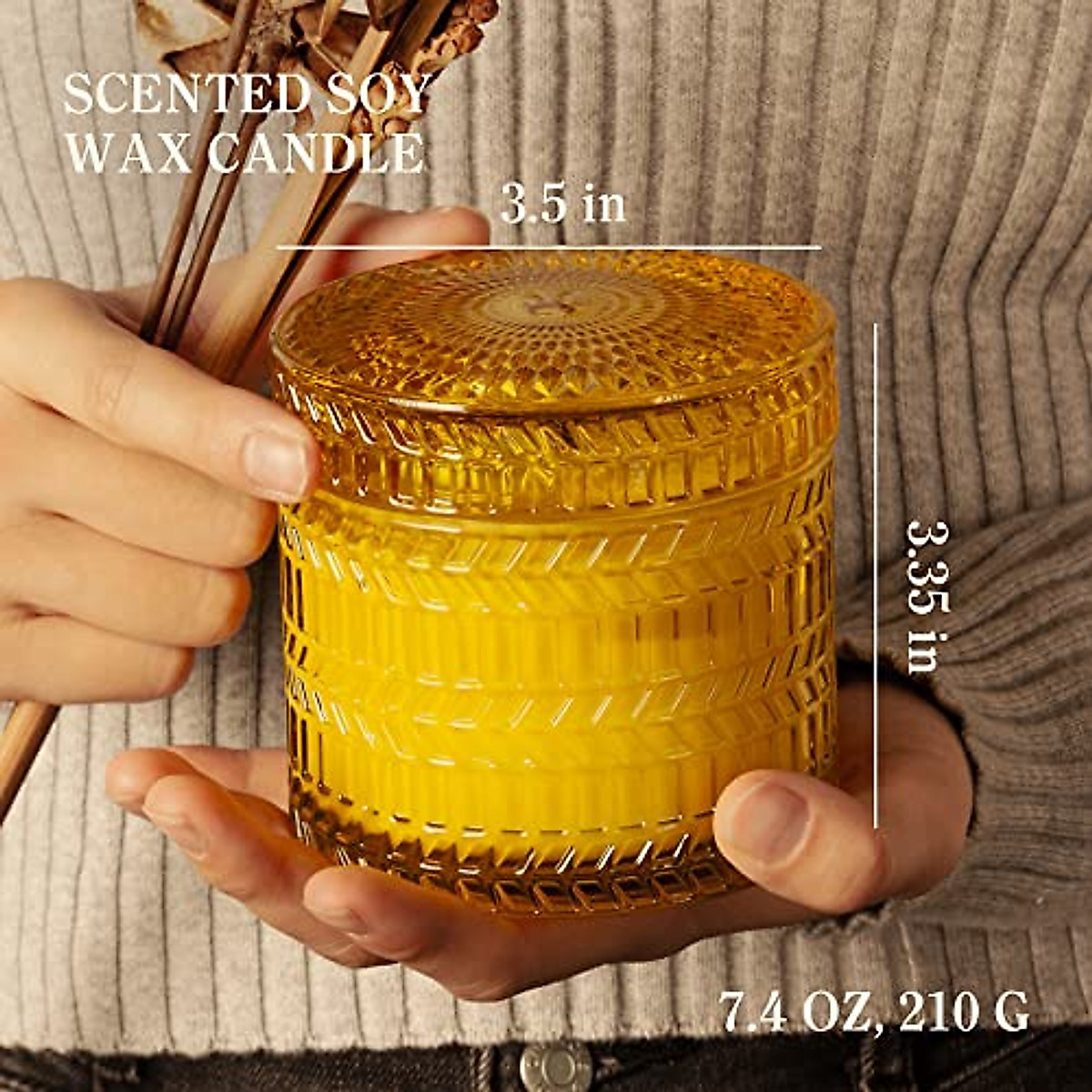 Hidden Label Wild Warm Vanilla Scented Candles, Crackling Wood Wick Soy Candles, Muse Collection 7.4oz Glass Jar Decorative Candles, Candles Gifts for Women