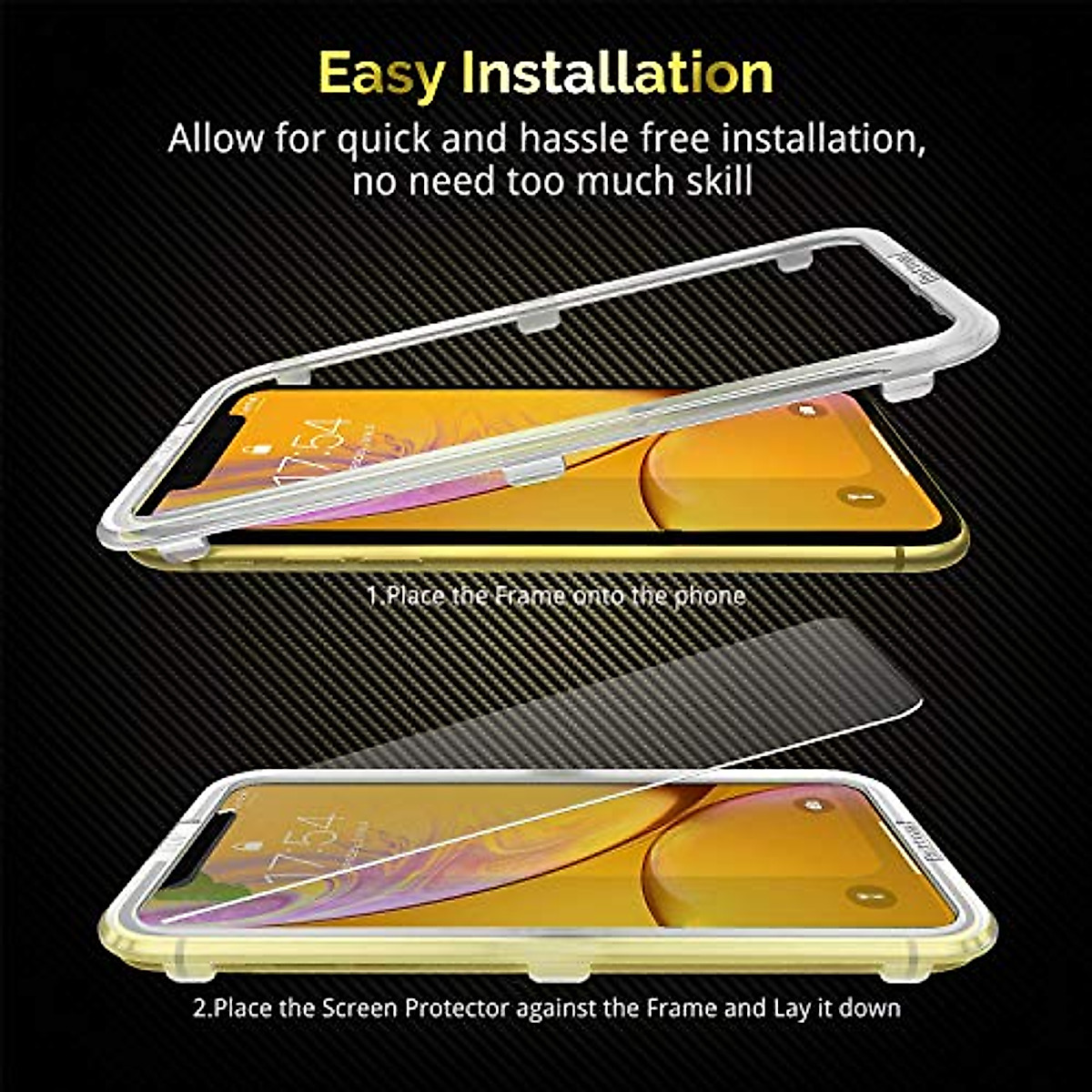 UNBREAKcable Screen Protector for iPhone 11/ iPhone XR [3-Pack] [99.99% HD Clear] [Easy Installation Frame] [9H Hardness] [Full Coverage] [Bubble Free][Free Alignment Tool, Anti-Scratch][ Anti-Fingerprint] for Apple 6.1''