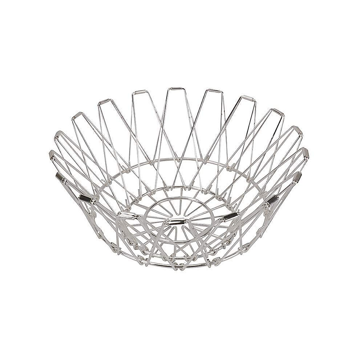 G&D GD Fruit Basket Stainless Steel Wire Fruit Bowl Vegetables Kitchen Utensil Holder Fruit Bowl Foldable Vegetable Tray Deformable Wire Fruit Basket and Serving Multipurpose for kitchen Living room