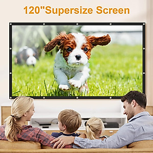 Azzuro 120 inch Projector Screen, Double Sided Washable Outdoor Projection Screens, 16:9 Foldable Anti-Crease Portable Projection Movies Screen for Camping Party, Home Theater, Office