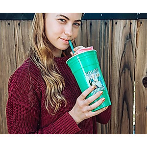 Silver Buffalo Golden Girls Squad Goals Photo Plastic Tumbler with Lid and Straw, 32 Ounces