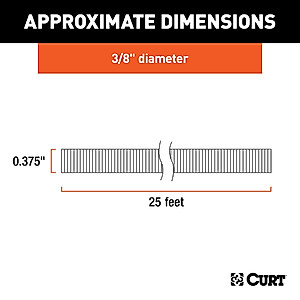 CURT 59825 3/8-Inch x 25-Foot Black Plastic Automotive Trailer Wire Protection Sleeve Wrap