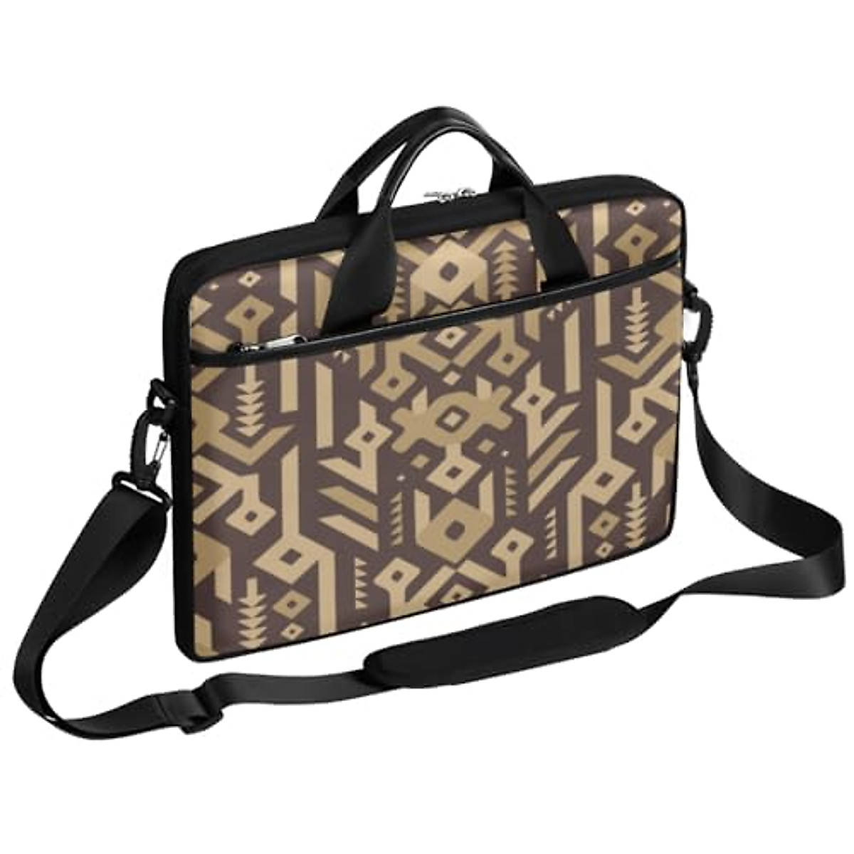 Retro Seamless Motifs Laptop Computer Bag Waterproof Shoulder Messenger Bag 13-15 inch Durable Laptop Tote Bag with Shoulder Strap Handle Lightweight Crossbody Briefcase