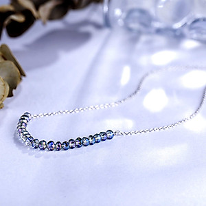 ESSIE ODILA 21st Birthday Necklace for Women 925 Sterling Silver Sweet 21 Gift with Crystal Beads Jewelry for Daughter Sister Niece