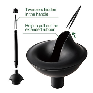 Eyliden Toilet Plunger and Brush, 2 in 1 Toilet Bowl Brush Plunger Set with Holder, Bathroom Cleaning Tools Combo with Caddy Stand (Black)