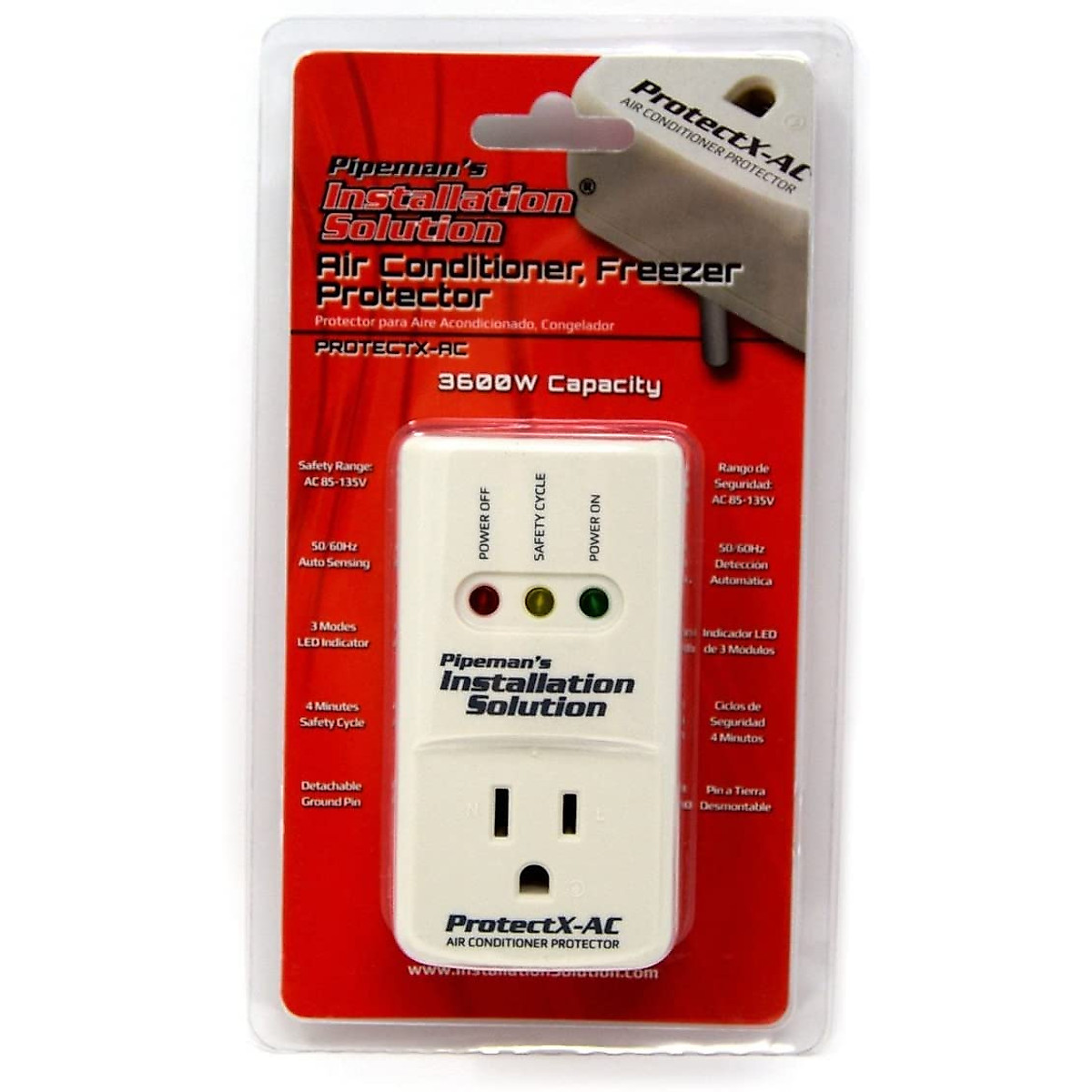 Pipeman's Installation Solution AC 85-135V Surge Protector 3600 Watts, White