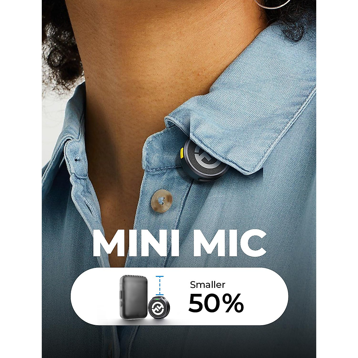 Hollyland Lark M2 Wireless Lavalier Microphone for iPhone/Android/Camera/PC/Laptop with Lightning/USB-C/Plug, 48KHz 24Bit, 1000ft Range, Noise Cancellation, 30H Battery for Video Recording, Streaming