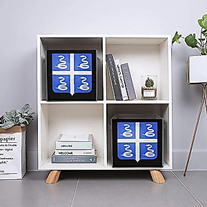 Coat of Arms of Martinique Canvas Collapsible Storage Bins Cube Organizer Baskets with Handles for Home Office Car