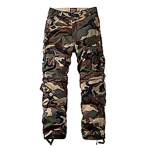 Match Men's Wild Cargo Pants(28,Khaki camo)