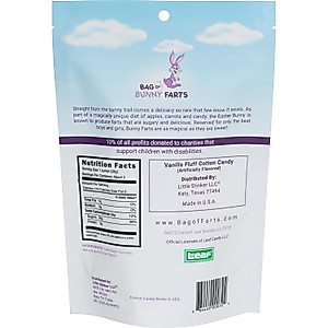 Bag of Bunny Farts Vanilla Cotton Candy Funny Easter Basket Stuffer for All Ages Unique Birthday for Friends, Mom, Dad, Girl, Boy Gag Gift, 3 ounces / 1 pack