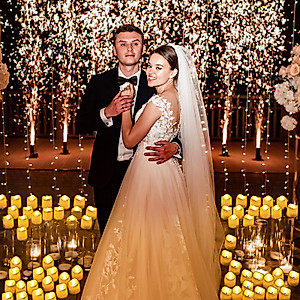 Treela 72 Pcs Gold Flameless Votive Candles Battery Operated LED Candles Centerpiece Table Decorations Tea Lights Candles Flickering Candles for Birthday Wedding Anniversary Valentine's Day Proposal