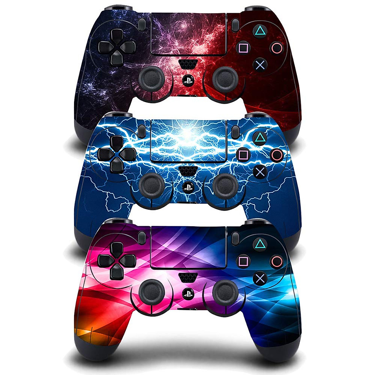 eSeeking [3PCS] Whole Body Vinyl Sticker Decal Cover Skin for PS4 Controller - 3pcs. Model A