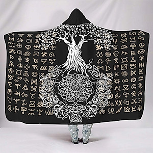 Moomo Viking Ultra Soft Wearable Hoodie Blanket Lightweight Cloak for Couch & Sofa Home and Your Family Winter Spring White 60x80 inch