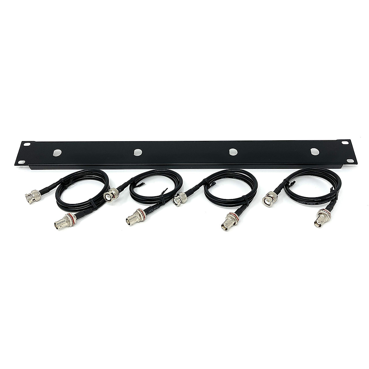 Generic 19inch Antenna Re-location Rack Mount Kit 1U Front Panel 4 Hole Ports w/ 4 Cables