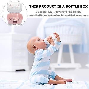 Baby Bottle Drying Rack Bottle Storage Box Portable Baby Bottle Storage Organizer with Lid for Kitchen Cabinet