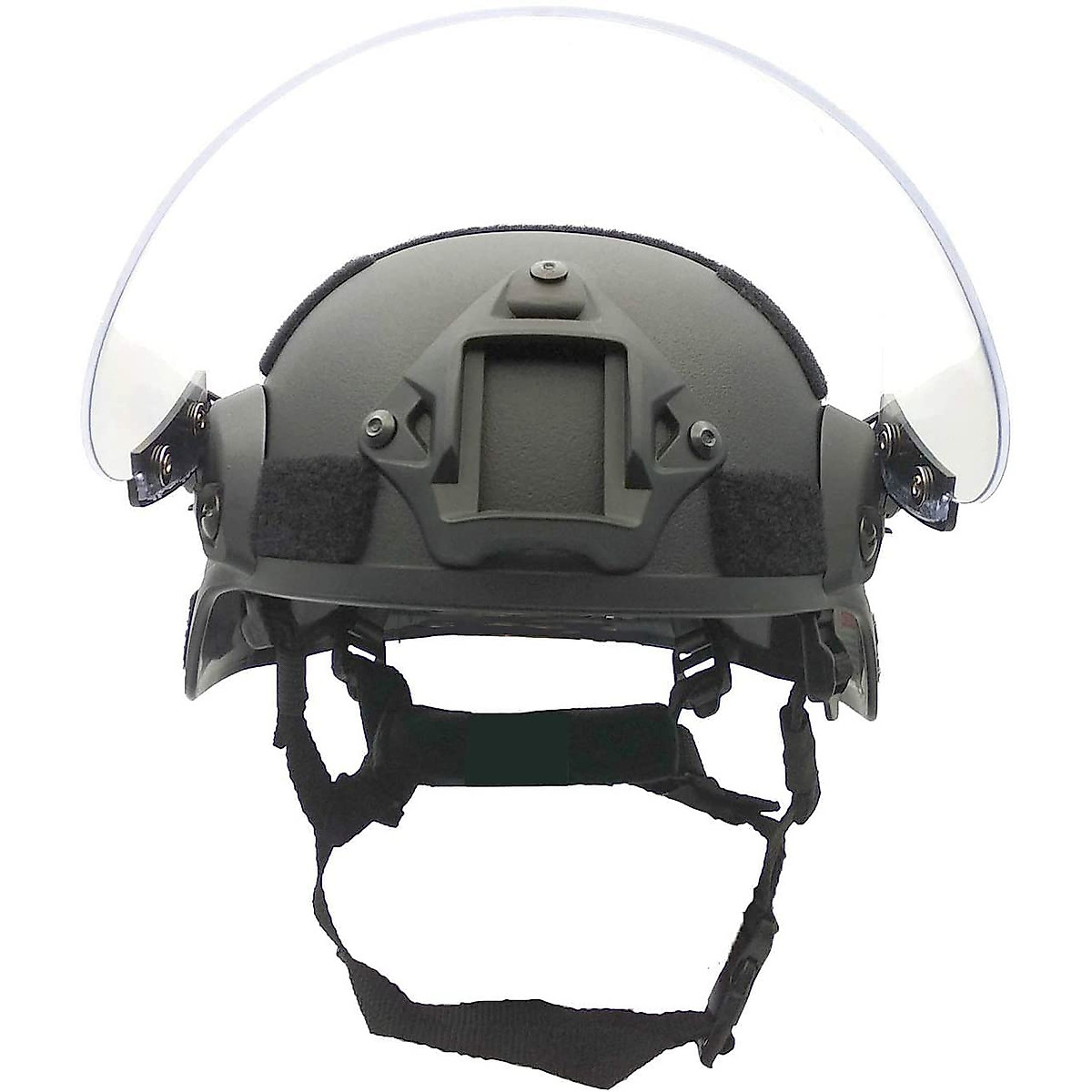 Hunting Explorer Airsoft MICH 2000 ACH Tactical Helmet with Clear Visor NVG Mount and Side Rail, Black, 11.81 x 11.34 x 7.09inch
