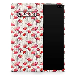 DesignSkinz Karamfila Watercolo Poppies V14 Protective Vinyl Decal Wrap Skin Cover Compatible with The Samsung Galaxy S20 (Screen Trim & Back Glass Skin)