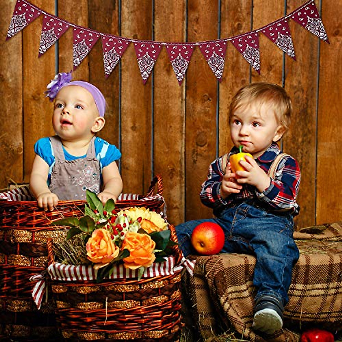 3 Pieces Cowboy Banner Yee Haw Banner Bandana Pennant Banner Wild West Party Accessory for Western Cowboy Party Themed Decoration