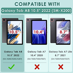 【2-PACK】DETUOSI Screen Protector for Samsung Galaxy Tab A8 10.5" 2022 (SM-X200/ X205/ X207), Ultra-Clear/Case Friendly/Touch Sensitive/Bubble Free/Anti-Scratch Mica Galaxy Tab A8 10.5" Tempered Glass