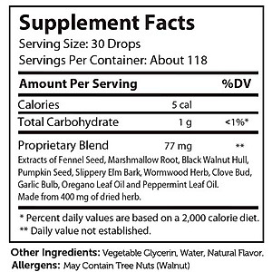 Zahler - ParaGuard Cleanse Liquid Drops - Gut Health Detox Supplement - Formula has Wormwood, Garlic Bulb, Pumpkin Seed, Clove & More - Natural Cleanse Detox for Humans - Certified Kosher (4 Oz)