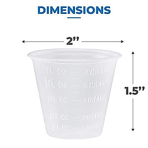 Pruvade 100 Pack 1-oz. Disposable Medicine Cups with Graduated Dosage Lines for Pills or Liquid, 100 Bulk Pack, Single Serve Measuring for Home, Nurse, Hospital, Medical Care |100 Pack