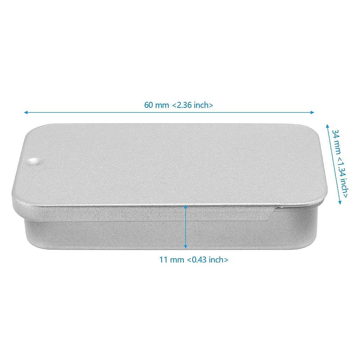 SEHOI 30 Pack Silver Metal Tin Containers, Rectangular Storage Box with Slide Lids, 0.43x2.36x1.34 inches, 0.5 oz Mini Tins for Crafts, Jewelry, Candles Storage Kit