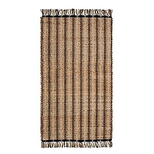 Eco Crave 2x3 Ft Small Jute Natural Area Rug, 100% Hand Woven Rug for Indoor Front Entrance Kitchen & Bathrooms, Low-Pile Floor Carpet, Premium Quality Home Decor.