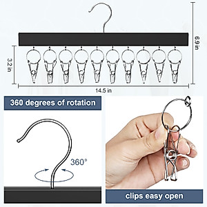 RESOVO 2 Pack Hat Organizer for Baseball Caps, Hat Hanger Space Saving with 10 Clips Ball Caps Rack Holder for Closet - Closet Organizer and Storage Solution Fits All Caps for Men Women -Black