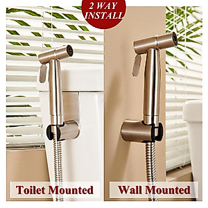 Handheld Bidet Sprayer for Toilet, Stainless Steel Bidet Sprayer Set for Bathroom, Handheld Bidet Attachment Muslim Shower Toilet Bidet Cloth Diaper Sprayer Set
