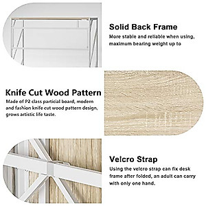 Elephance 40" Folding Computer Desk No Assembly Needed Foldable Small Home Office Desk Study Writing Desk Gaming Table for Small Space (Beige)