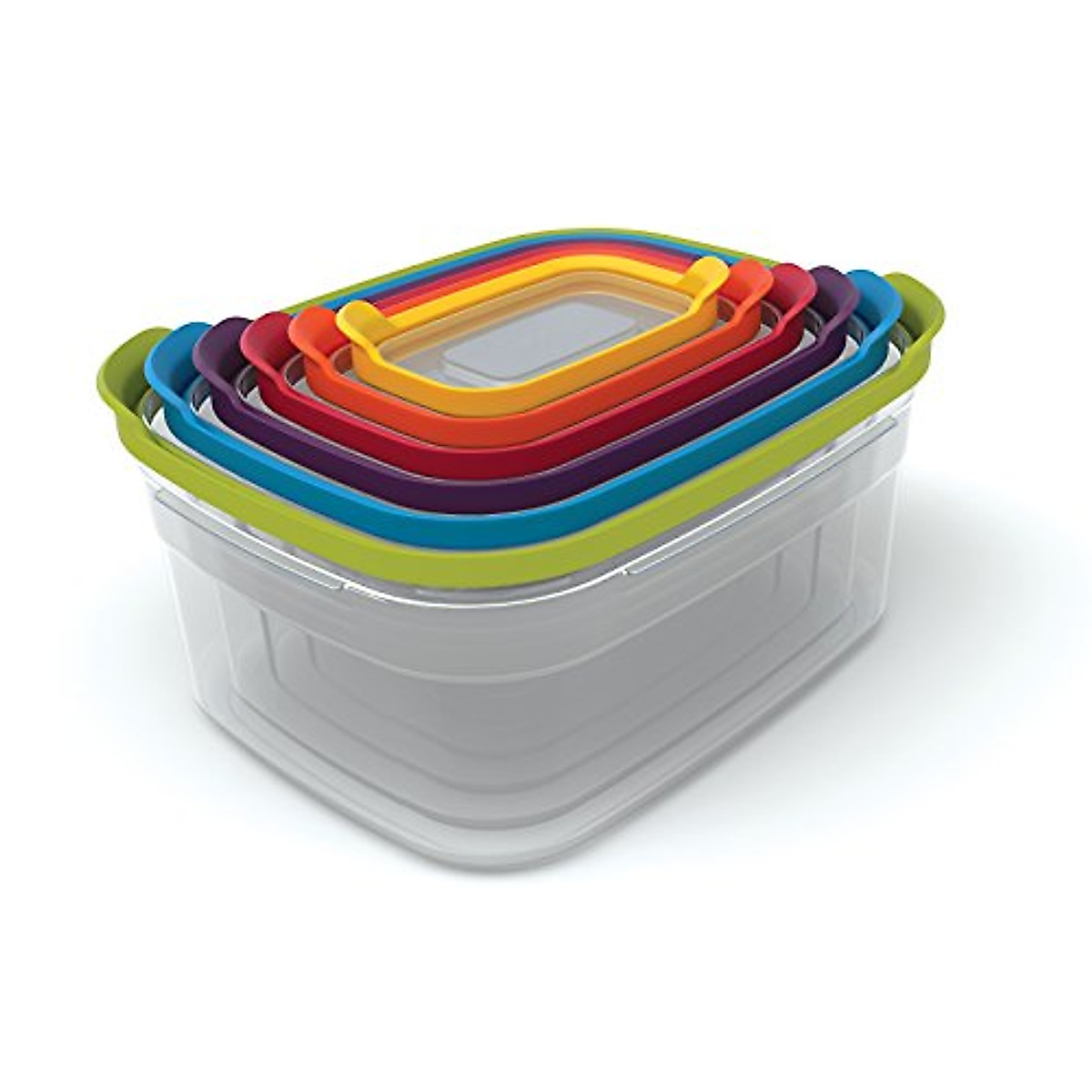 Joseph Joseph Nest Plastic Food Storage Containers Set with Lids Airtight Microwave Safe, 12-Piece, Multi-color