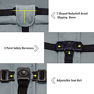 VEEYOO Travel Booster Seat with Tray, Portable Baby Booster Chair Folding Baby Chair for Dining Table, Foldable Baby Seat Pop Up Chair for Dining, Camping, Park, Beach