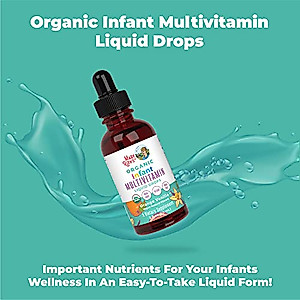 Multivitamin & Multimineral for Infants by MaryRuth's | USDA Organic | Sugar Free | Liquid Vitamins for Babies 6-12 Months | Immune Support & Overall Wellness | Vegan | Non-GMO | 2 Fl Oz
