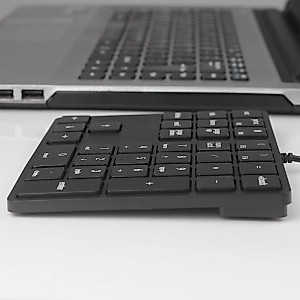 Qisan Numeric Keypad 34 Keys (30%) Mini Multifunctional Wired Number Keypad Black Magicforce | Number Pad for Laptop | Gaming Keypad for Pc | Laptop Accessories | Keypad for Computer-Black Magicforce