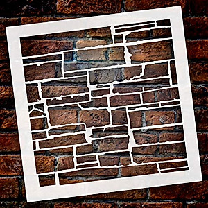 Fun with Shapes Stacked Stone Stencil StudioR12 | Wood Sign | Reusable Mylar Template | Wall Decor | Multi Layering Art Project | Journal Art Deco | DIY Home - Choose (15" x 15")