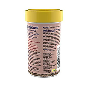 Tetra® BloodWorms 0.25 Oz, Freeze-Dried Food for Freshwater and Saltwater Fish, Seafood