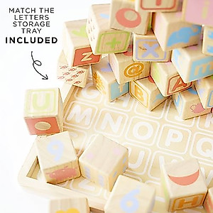 Le Toy Van - Petilou Wooden Educational ABC Wooden Blocks | Educational Wood Toys for Toddlers and Babies | Suitable for A Boy Or Girl 1 Year Old +