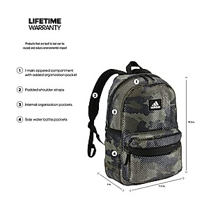 adidas Unisex Hermosa II Mesh Backpack, Core Camo Legacy Green, One Size