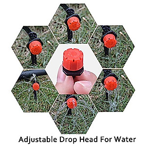 Garden 50Ft Automatic Micro Irrigation System, 1/4" Blank Distribution Plant Watering Irrigation Kit Accessories Include Atomizing Nozzle Mister Dripper for Garden Flower Bed,Patio,Lawn …