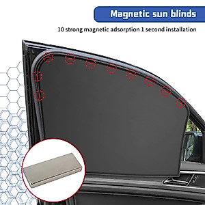 NGHEY 4 PCS Opaque Car Window Sunshade, Black Glue/Silver Titanium Cloth Full Blackout Sunshade, Heat Insulation and Sunscreen Window Curtain, Suitable for Most Models (Black)