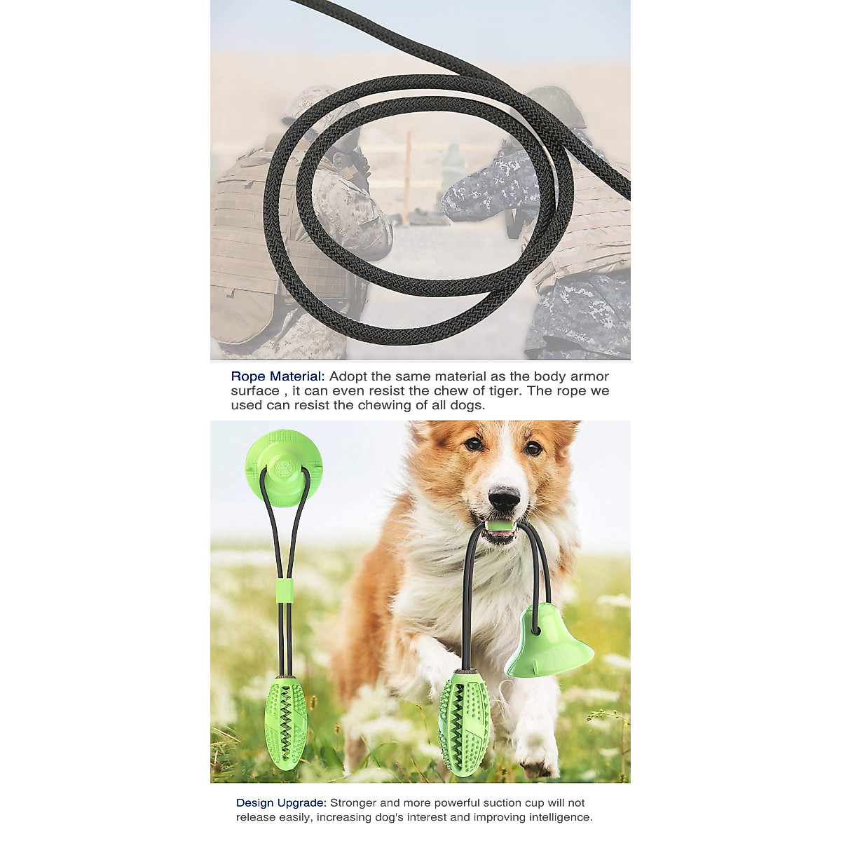 Happy Petz Dog Toy for Aggressive Chewers - Puppy Teething Toys with Suction Cup, Dog Puzzle Treat Food Interactive Ball, Teeth Cleaning Toy Accessories for Small Large Dogs