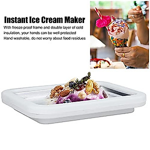 Instant Ice Cream Maker, Rolled Ice Cream Maker,Ideal for Making Soft Serve Ice Cream Slushies Frozen Yogurt Sorbet Gelato Rolled Ice Cream For Household(WHITE)