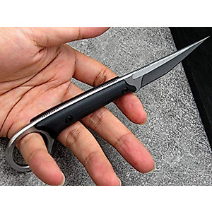 Ccanku C1140 Fixed Blade Knife,D2 Blade G10 Handle Claw Knife EDC Tool Knife,Utility Knife for Outdoor, Survival, Hiking, Camping(Silver)