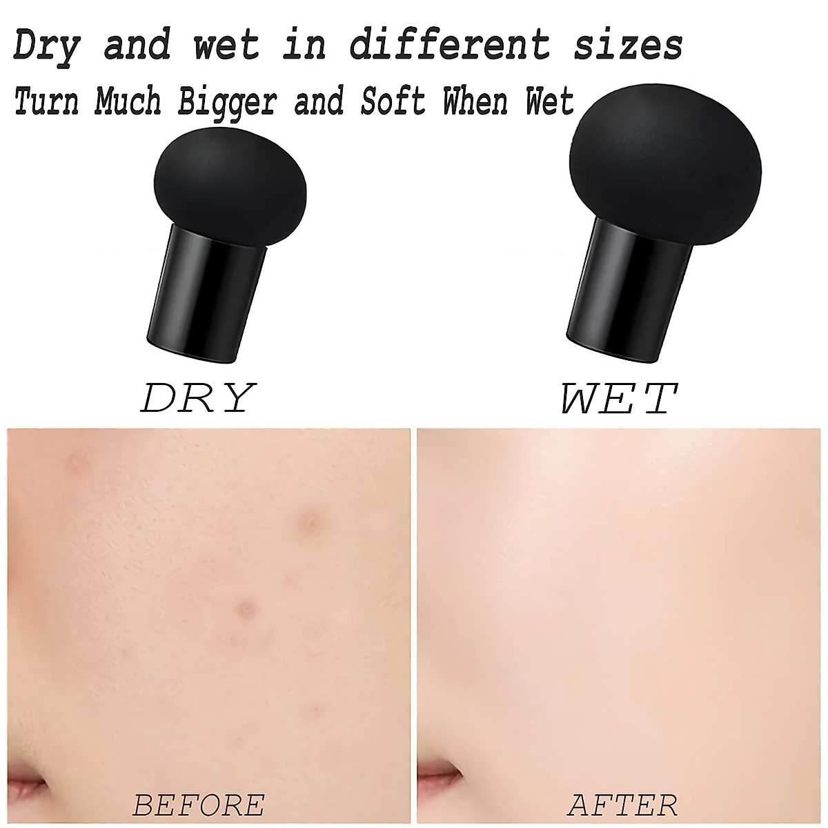 Sumeitang Mushroom Air Cushion CC Cream Liquid Foundation Makeup Lasting Moisturizing BB Cream Concealer Cushion Even Skin Tone Makeup Base Primer Easy to Apply for Dry Skin(Natural)