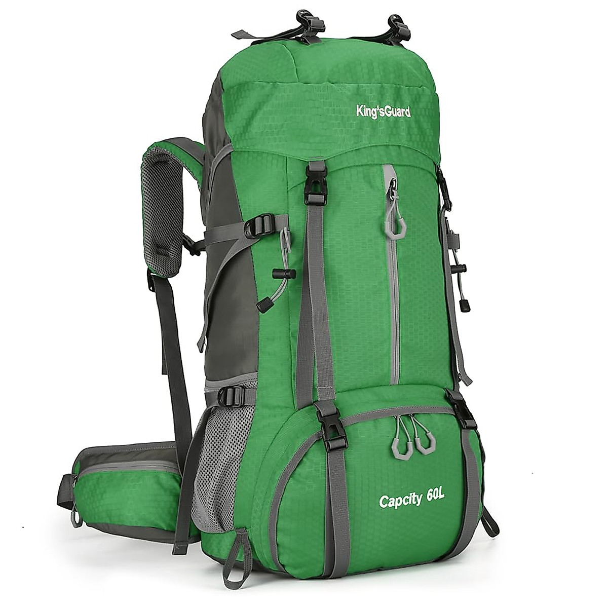 FreeKnight 60L Waterproof Lightweight Hiking Backpack Outdoor Sport Daypack with Rain Cover Camping Travel Bag for Climbing Fishing Men Women, Green