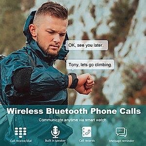 1.95'' Smart Watch for Iphone Compatible 123 Sport Modes Fitness Tracker Bluetooth Smartwatch for Android Phones Outdoor Digital Fitness Watch with Heart Rate SpO2 Sleep Step Counter for Men Women