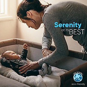 SereneLife Baby Bassinet, Bedside Sleeper for Infant & Newborn, Baby Bed for Safe Co-Sleeping, Easy Folding Portable Crib w/Storage Basket, Adjustable Height, Wheels, All Mesh, w/Travel Bag (Grey)