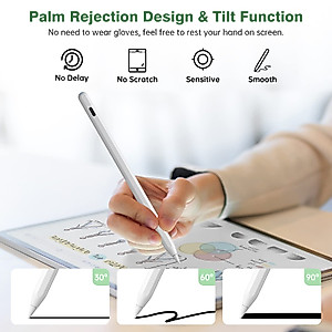 iPad Pencil 2nd Generation with Magnetic Wireless Charging - NTHJOYS Stylus Pen for Apple Pencil Compatible with iPad Pro 11/12.9, iPad 6/7/8/9/10th, iPad Air 3/4/5, iPad Mini 5/6th