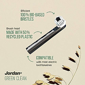 Jordan ® | Green Clean Electric Toothbrush Heads for Electric Toothbrush | Green Clean Sustainable Electric Toothbrush Brush Heads | Oral B Compatible | 2 Units Pack
