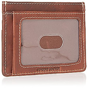 Lucky Brand Men's Embossed Card Case, Leather Western-Brown, One Size